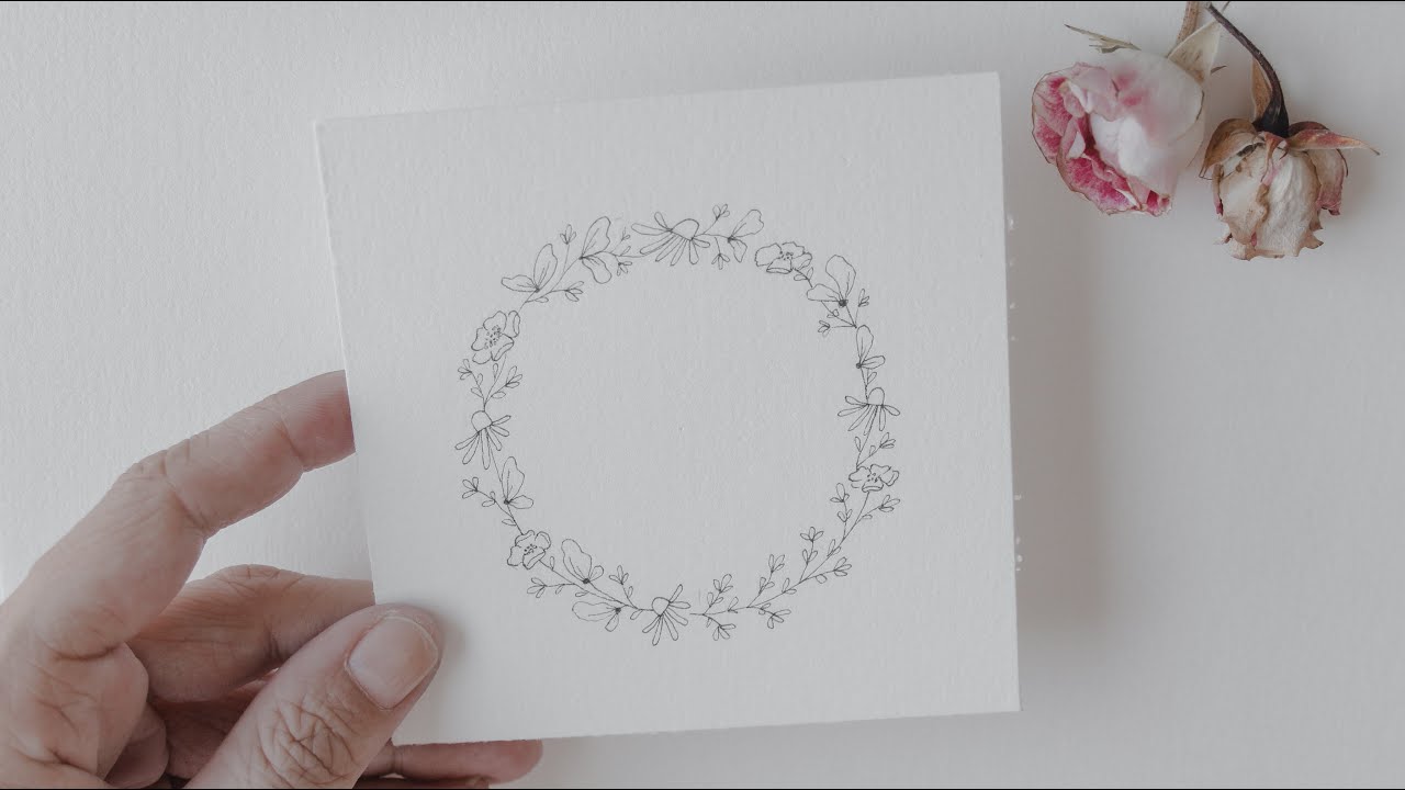 draw with me - how to draw flowers frame - for beginners