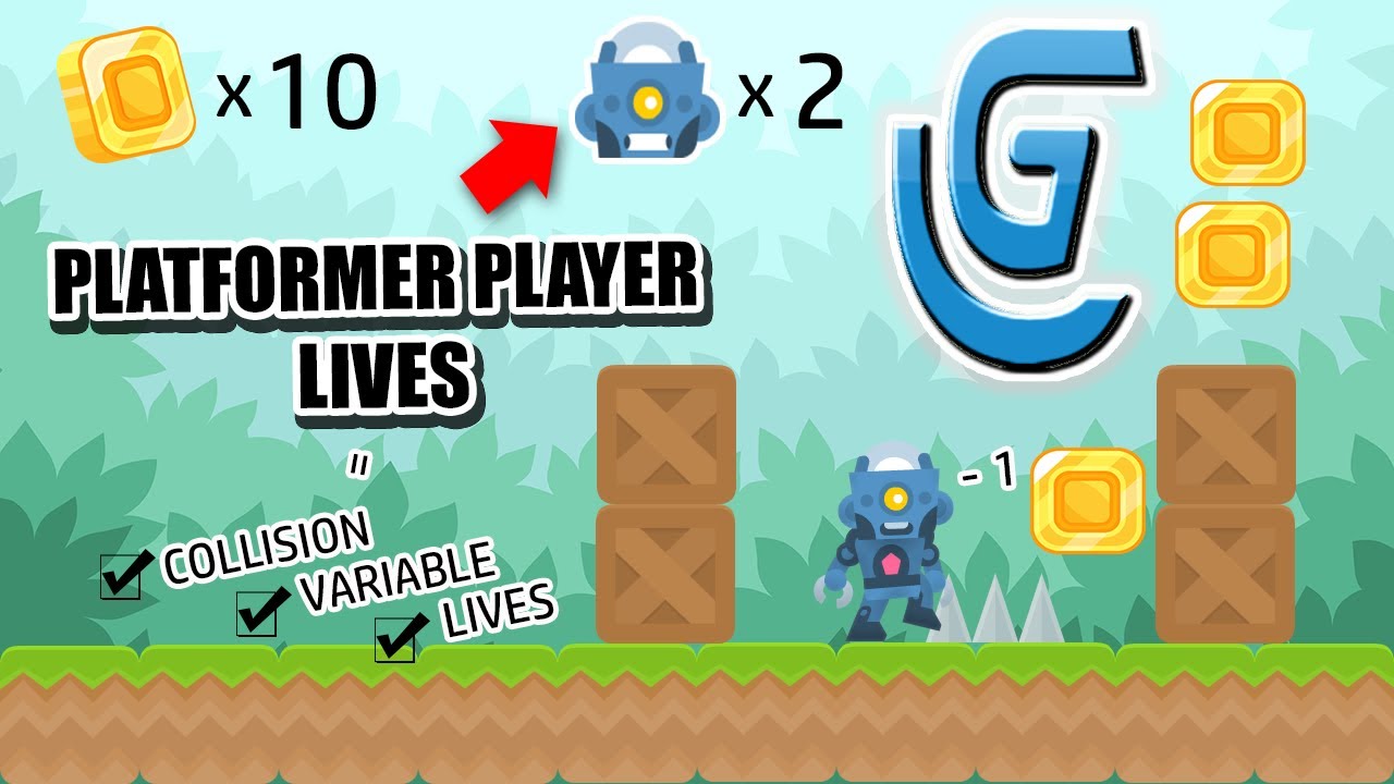 GDevelop 5 platformer player lives tutorial