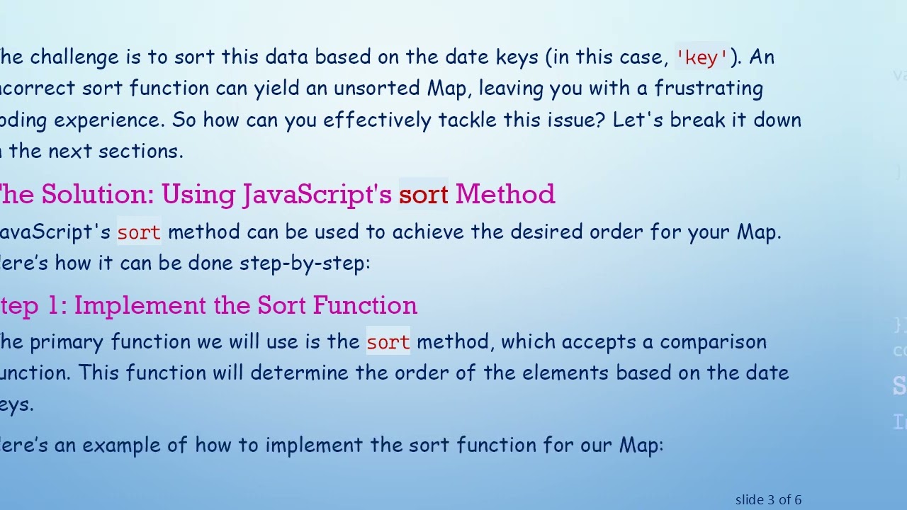 Efficiently Sorting a Map with Dates in JavaScript