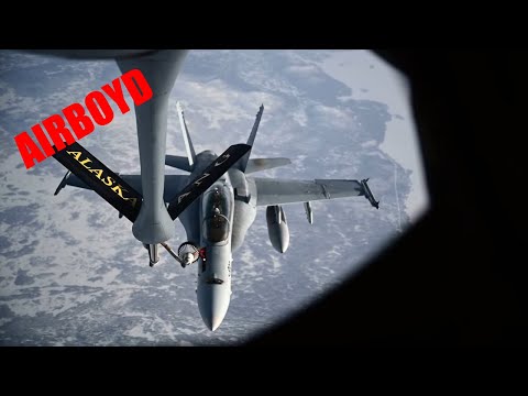 Alaska ANG KC-135 Refueling Marine F-18s