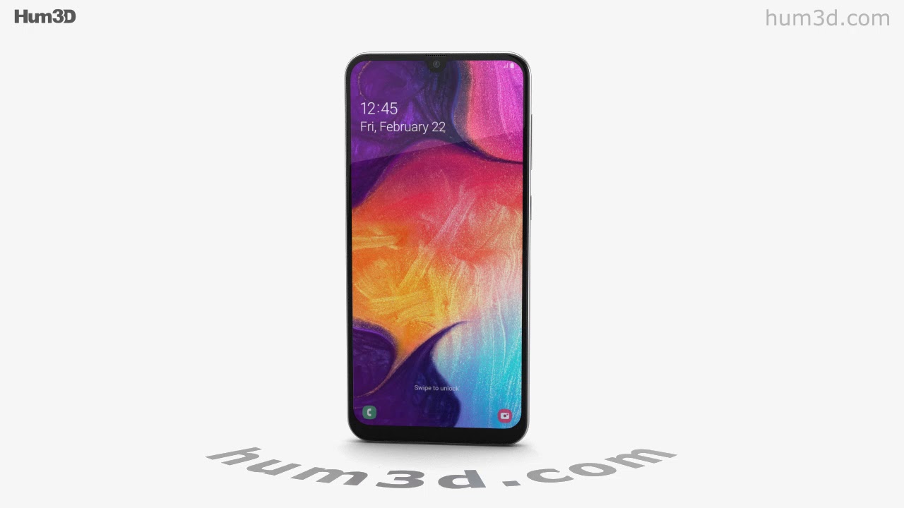 Samsung Galaxy A50 White 3D model by 3DModels.org