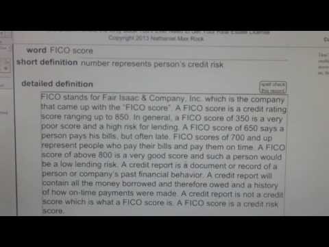 FICO score Real Estate License Exam Study Guide AgentExamPass.com