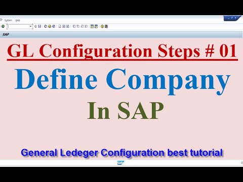 GL Configuration Steps #01 Define company in SAP