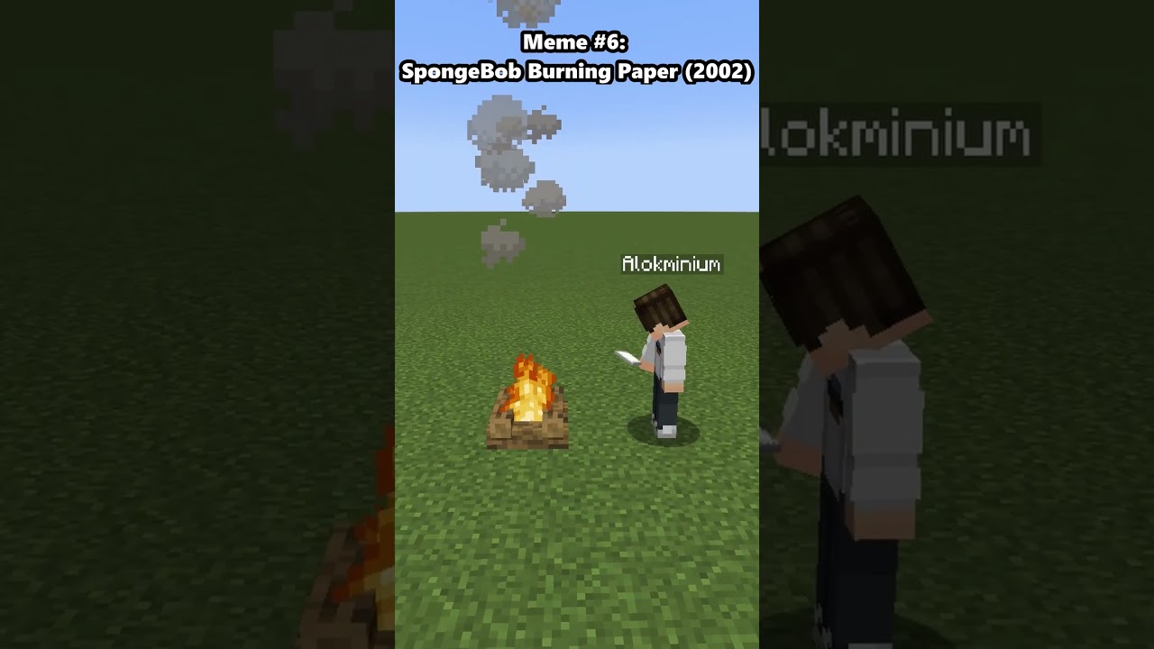 Spongebob burning paper in minecraft #shorts