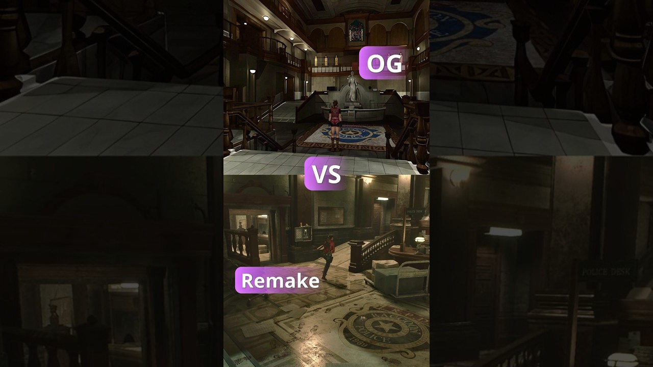 RPD Main Hall Entrance – Then vs Now | Resident Evil 2 OG vs Remake