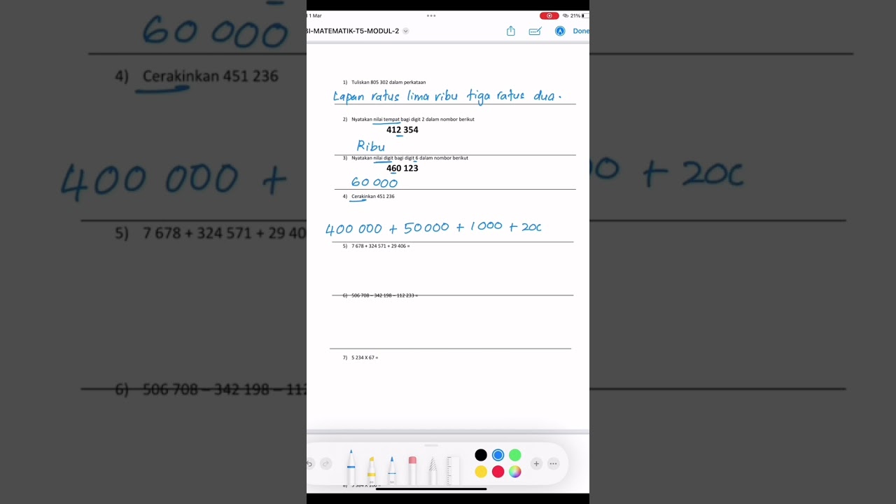 Jom buat latih tubi matematik tahun 5. #cikgunikdg #cikgutiktok #fyp #cikgootube #tiktokguru