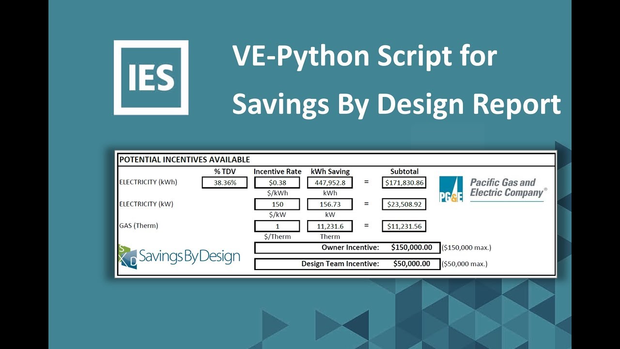 IESVE Python Script for Savings By Design Report