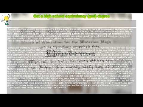 How to : Get a high school equivalency (ged) degree