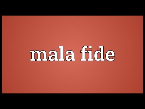 Mala fide Meaning