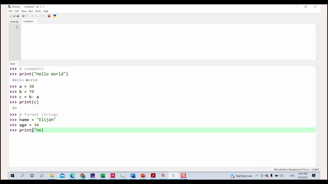 Basic Micropython for Raspberry Pi Pico