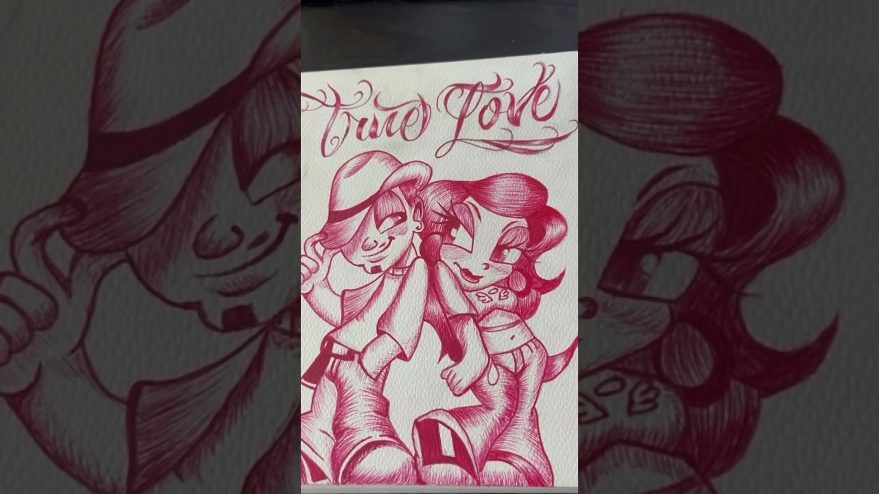 Draw a love drawing with me! pt.2 #loveart #chicanoart #drawing #art #chicanos #artist