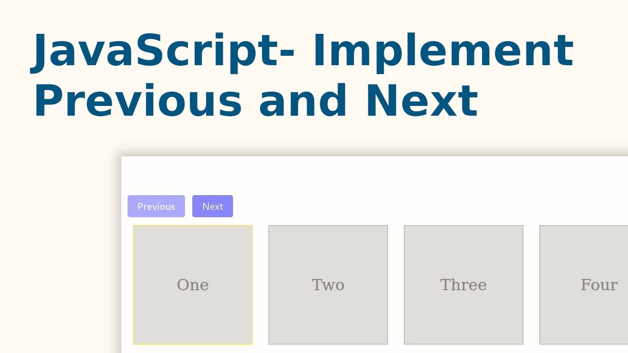 How to Implement Previous and Next Selection with JavaScript