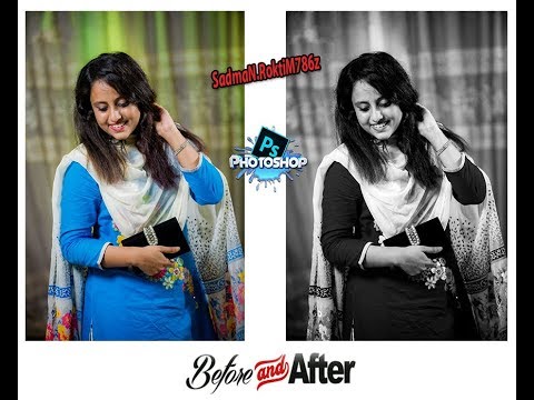 Retouching black and white beauty in Photoshop ||Soft skin || Sadman.roktim786z