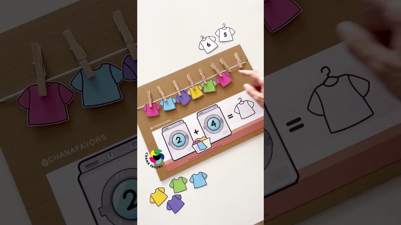 Kids Activity 🧩 | Laundry Line Math #printables #chanafavors #kidsactivities #earlymaths #shorts
