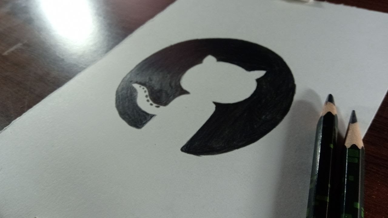 How to Draw GitHub Logo Step by Step Easy Drawing
