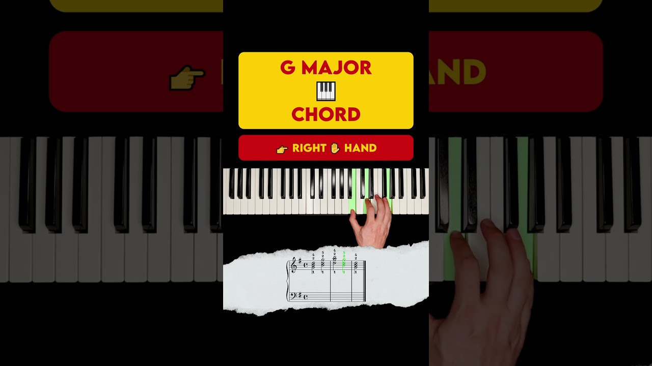 HOW TO PLAY G Major Chord on 🎹 #Piano - Right Hand Tutorial