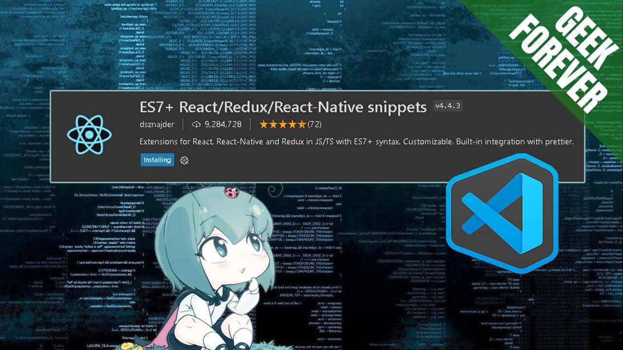 ⚙️ES7 + React/Redux/React-Native snippets (VS Code Setup)