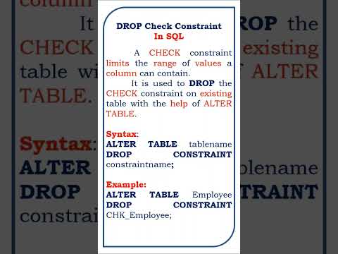 drop check constraint command in sql #coding #aspnetmvc #database #generalknowledge #innerjoin