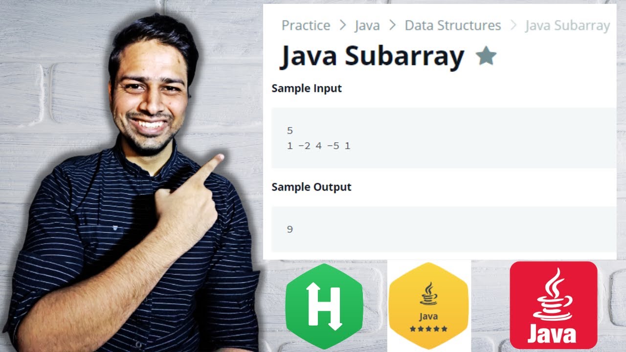 HackerRank | Java | SubArray | Certification | Gold Badge