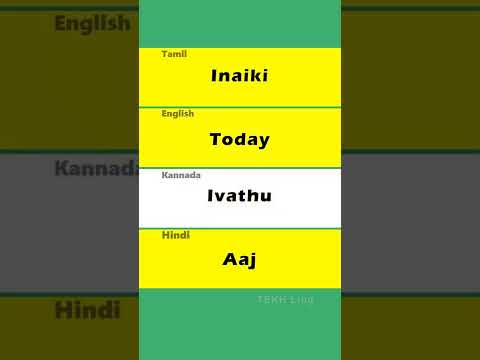 Today in Tamil-Kannada-Hindi languages | Period Playlist | TEKH Ling