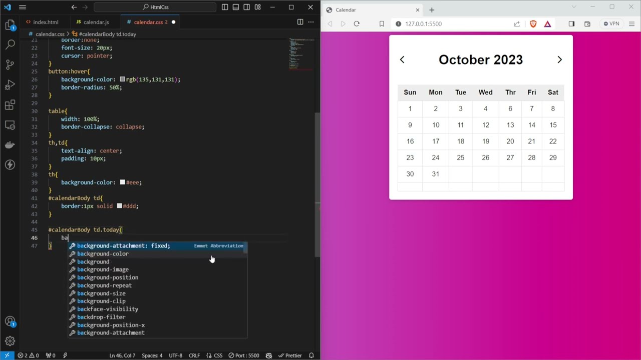 How to Design Dynamic Calendar using HTML,CSS AND JAVASCRIPT?