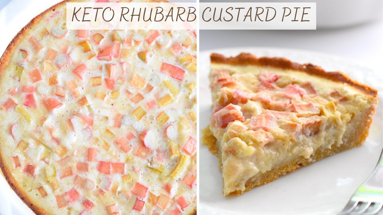 Keto Rhubarb Custard Pie | Keto Rhubarb Pie Recipe