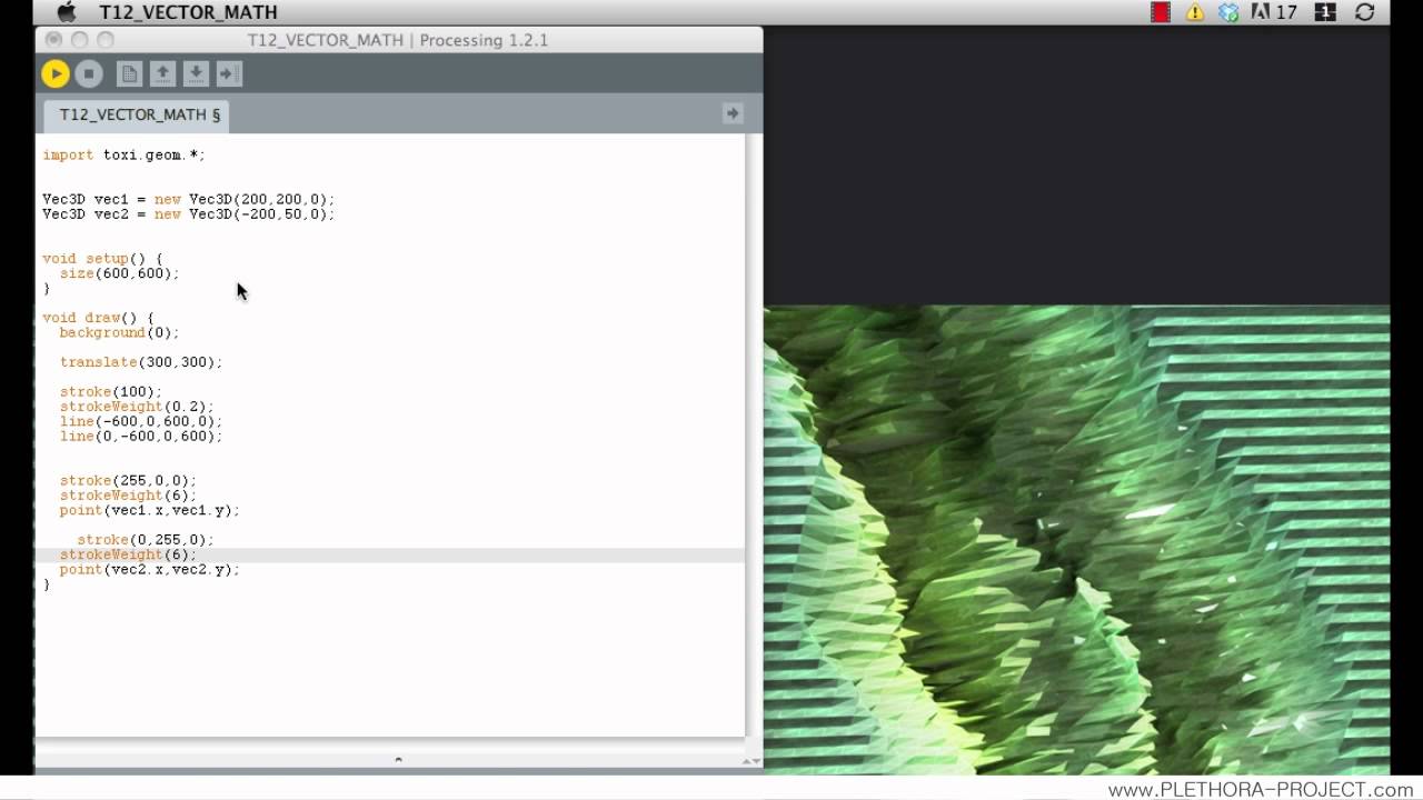 Processing Tutorial 12 - Vector Math