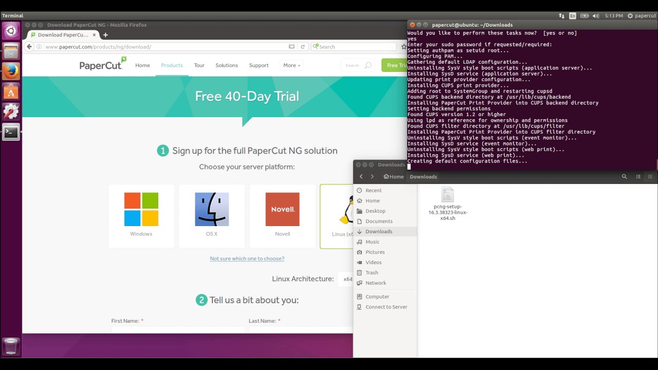 How to install PaperCut MF & NG on Linux
