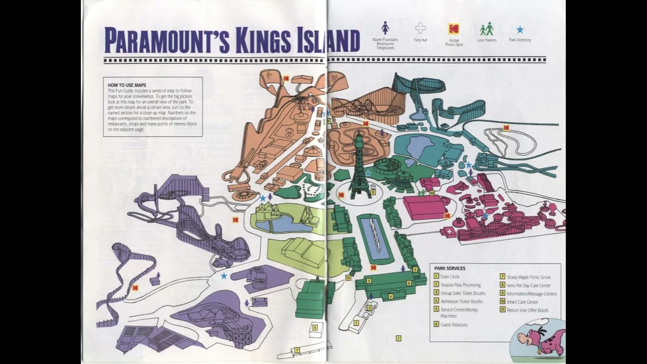 Kings Island Map Evolution (1972-2023)