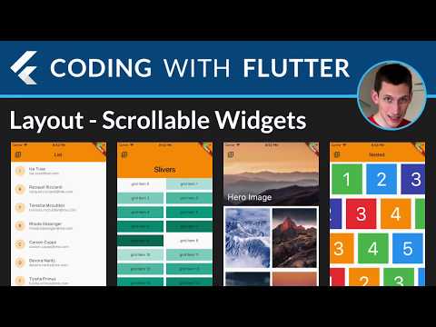 Learn Flutter Layouts Walkthrough PageView ListView GridView Slivers ...
