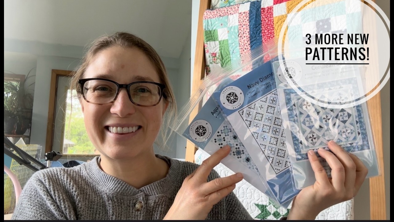 3 More New Quilt Patterns: Midnight Crossing, Azure Homestead, and Voyage, VLOG