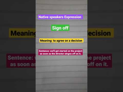 Native speakers Expression Word with Meaning & Sentence (Sign off)