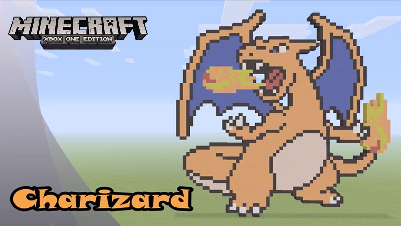 Minecraft: Pixel Art Tutorial and Showcase: Charizard (Pokemon)