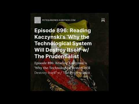 Episode 896 Kaczynski's 'Why the Technological System Will Destroy Itself' w/ The Prudentialist