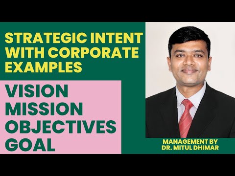 Strategic intent vision mission goals and objectives in strategic management with examples