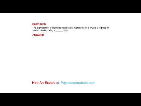 The significance of individual regression coefficients in a multiple regression model is tested...