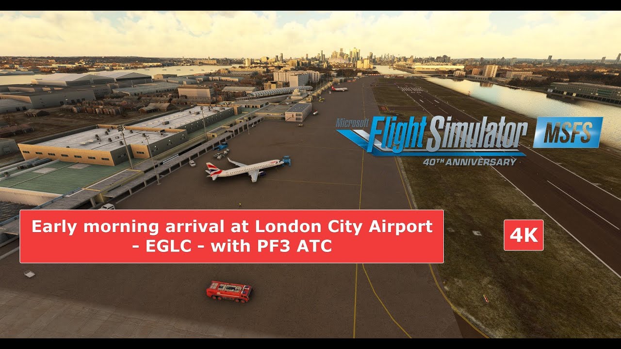 Early morning arrival at London City Airport - EGLC - with PF3 ATC ...