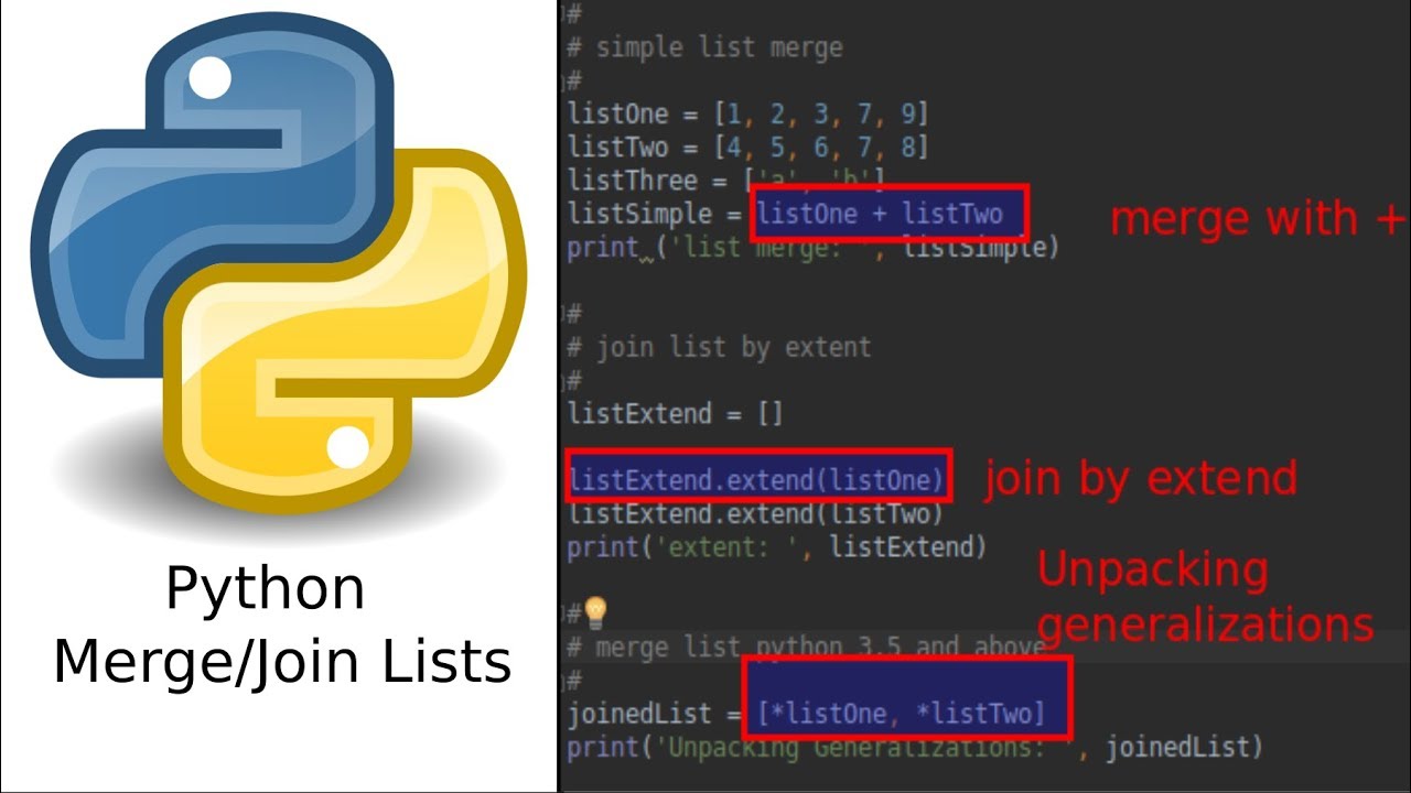 python join/merge list two and more lists