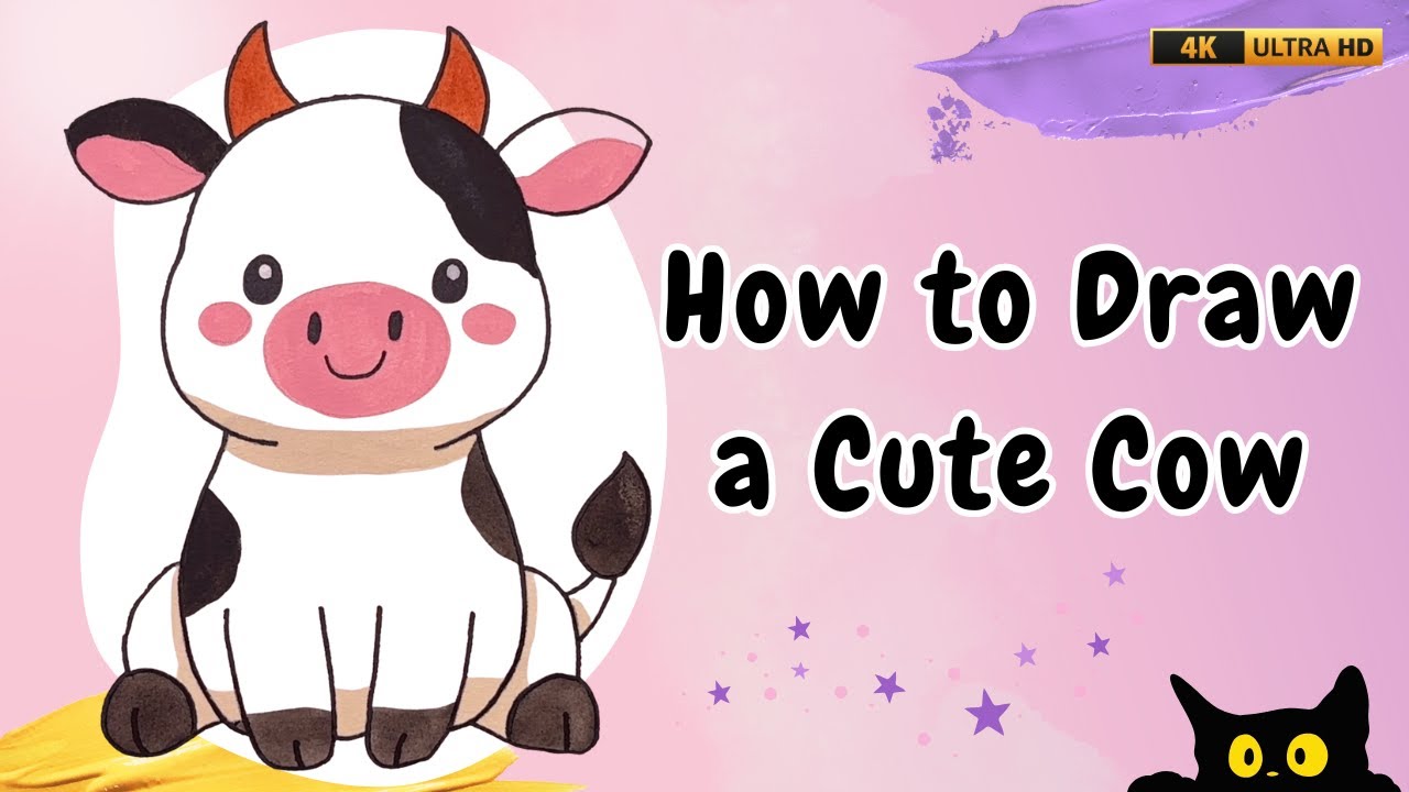 How to Color a Cute Cow 🐄 | Easy Coloring for Kids | Free Cow Coloring Page