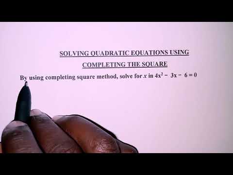 Completing the square Method/ Quadratic equations