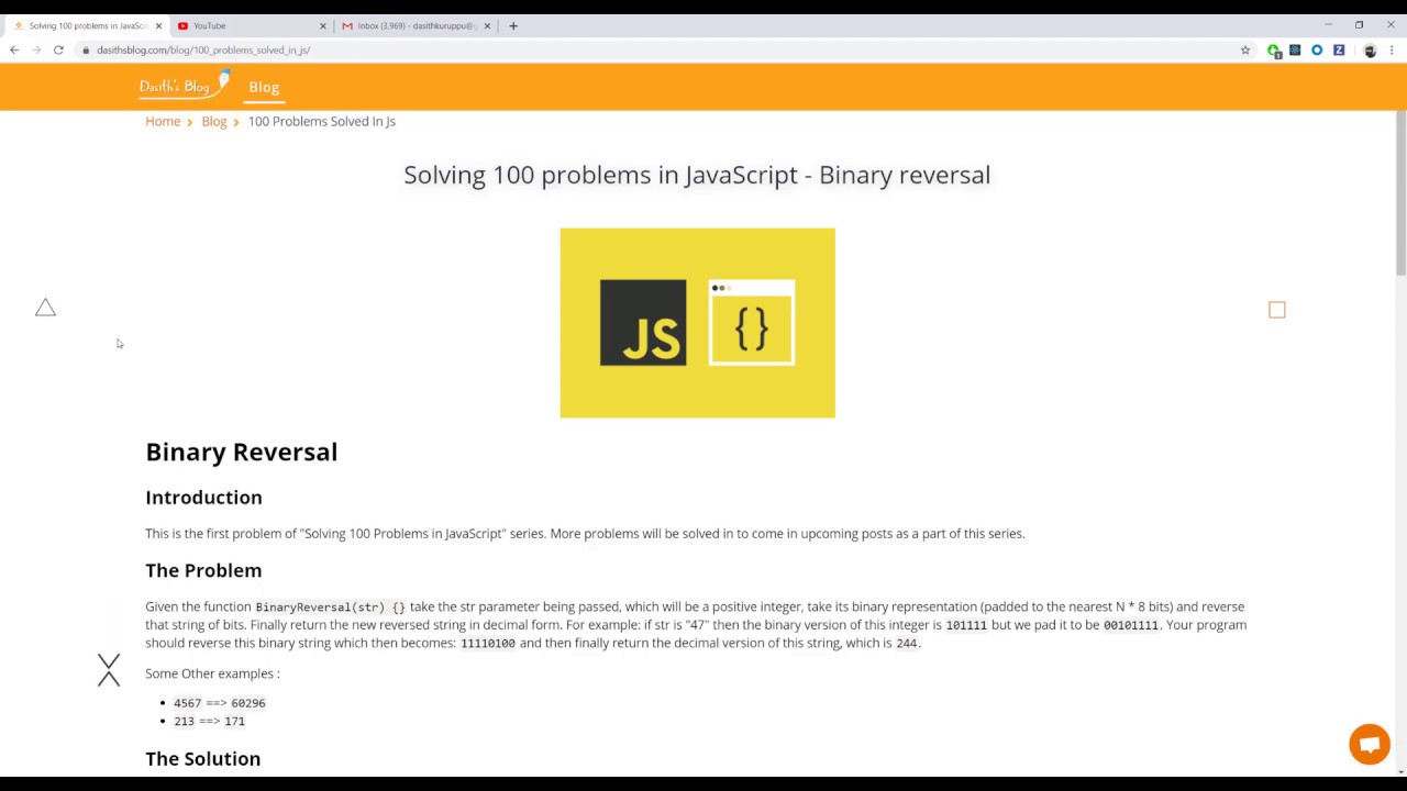 100 Problems in JavaScript - Binary reversal