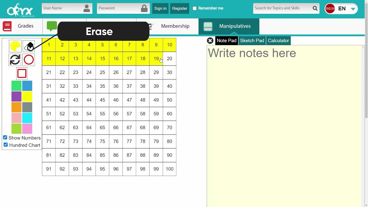 Interactive Hundreds Chart