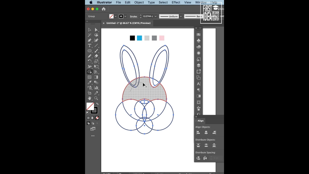 Draw a rabit quickly in illustrator
