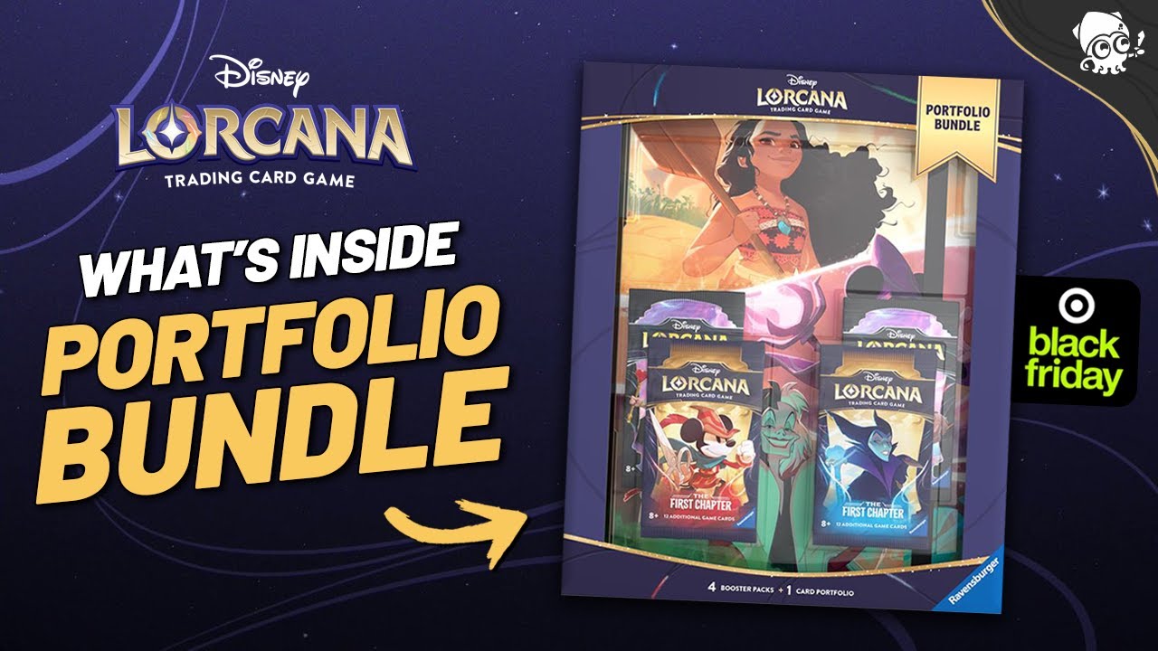 Disney Lorcana TCG Black Friday Portfolio Bundle - Unboxing and Pack Rush!
