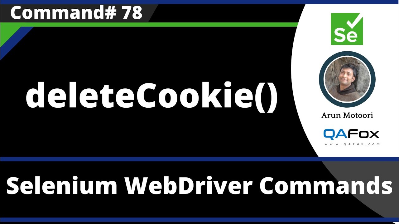 deleteCookie() Command - Selenium WebDriver