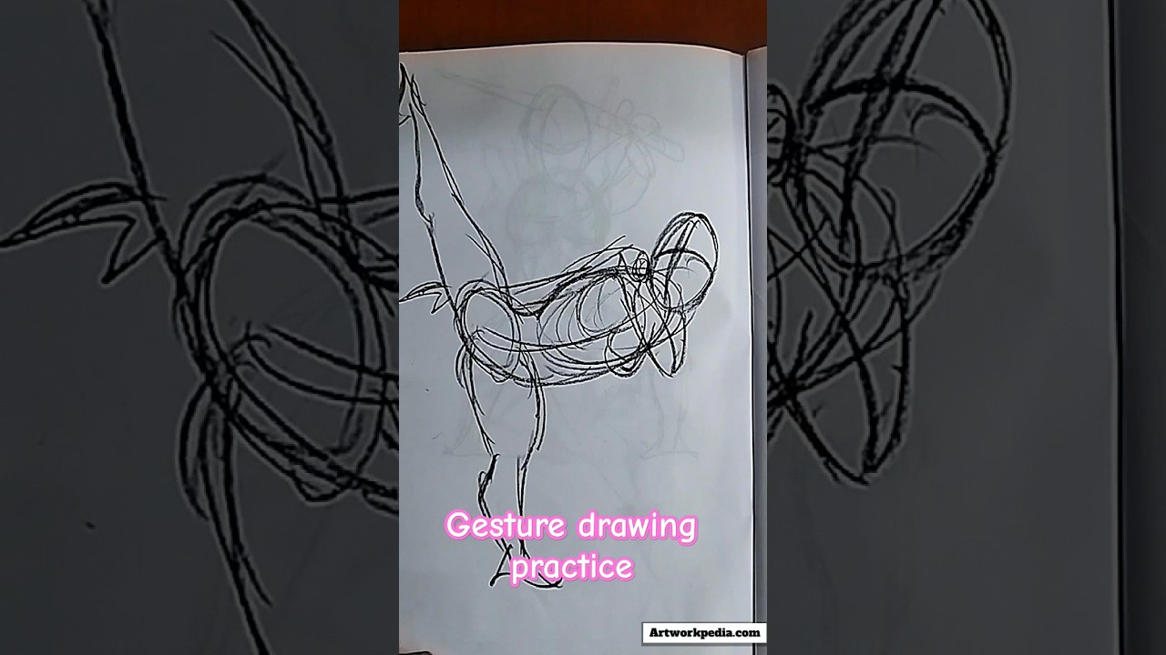 Practicing Gesture drawing as a beginner 1 minute quick pose #humanfiguredrawing