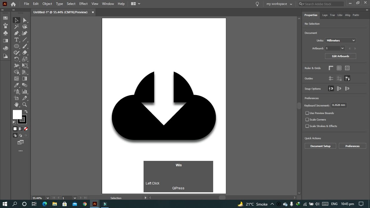 Create Download Button Icon in Adobe Illustrator | Download Button Icon