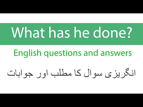 What has he done in Urdu | How to answer English question with meaning in Urdu Hindi