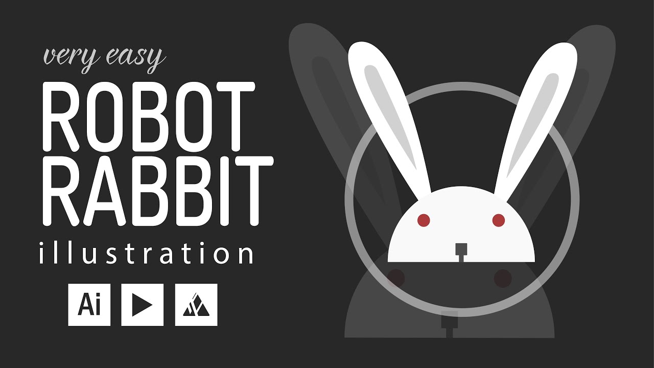 Rabbit Robot Illustration | Adobe Illustrator Tutorials