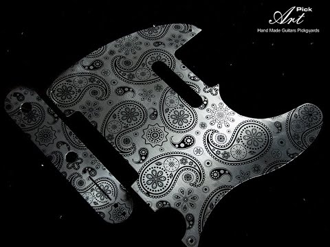 Aluminum Telecaster Pickguard Paisley Silver-Black Tele | Reverb